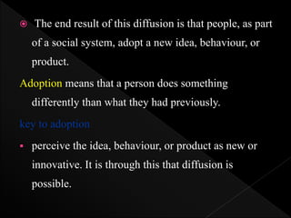 Diffusion of innovation ppt | PPTX