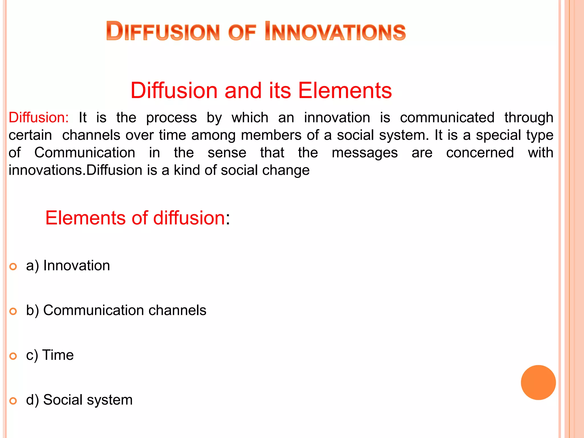 Diffusion of innovations | PPTX
