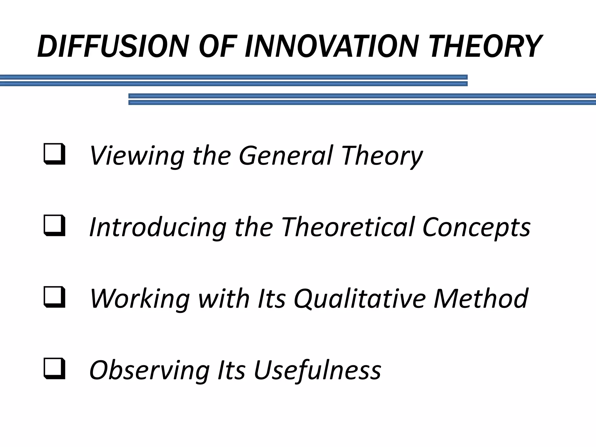 Diffusion of innovations theory | PDF