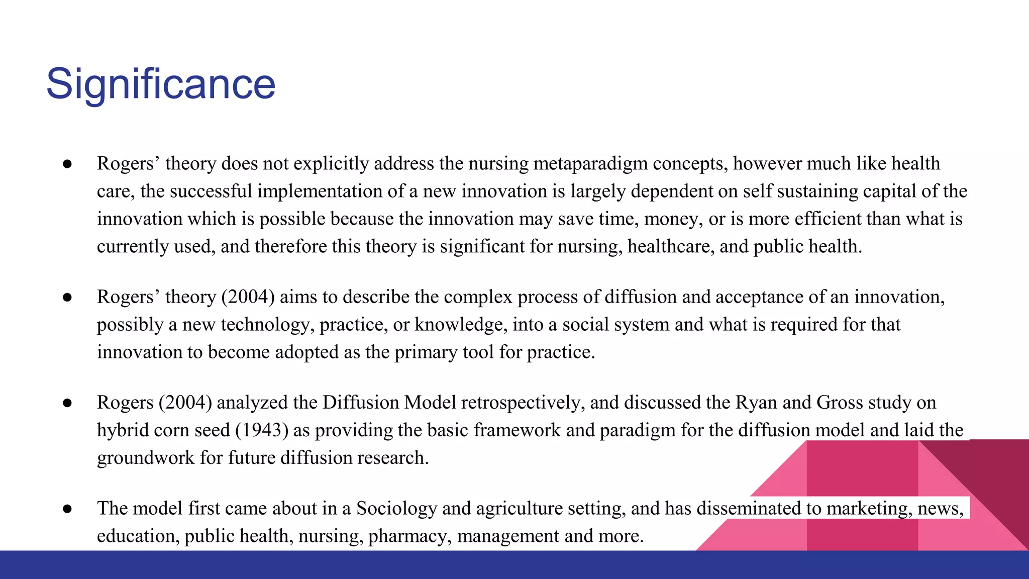 Rogers' Diffusion of Innovations Theory ppt | PPT