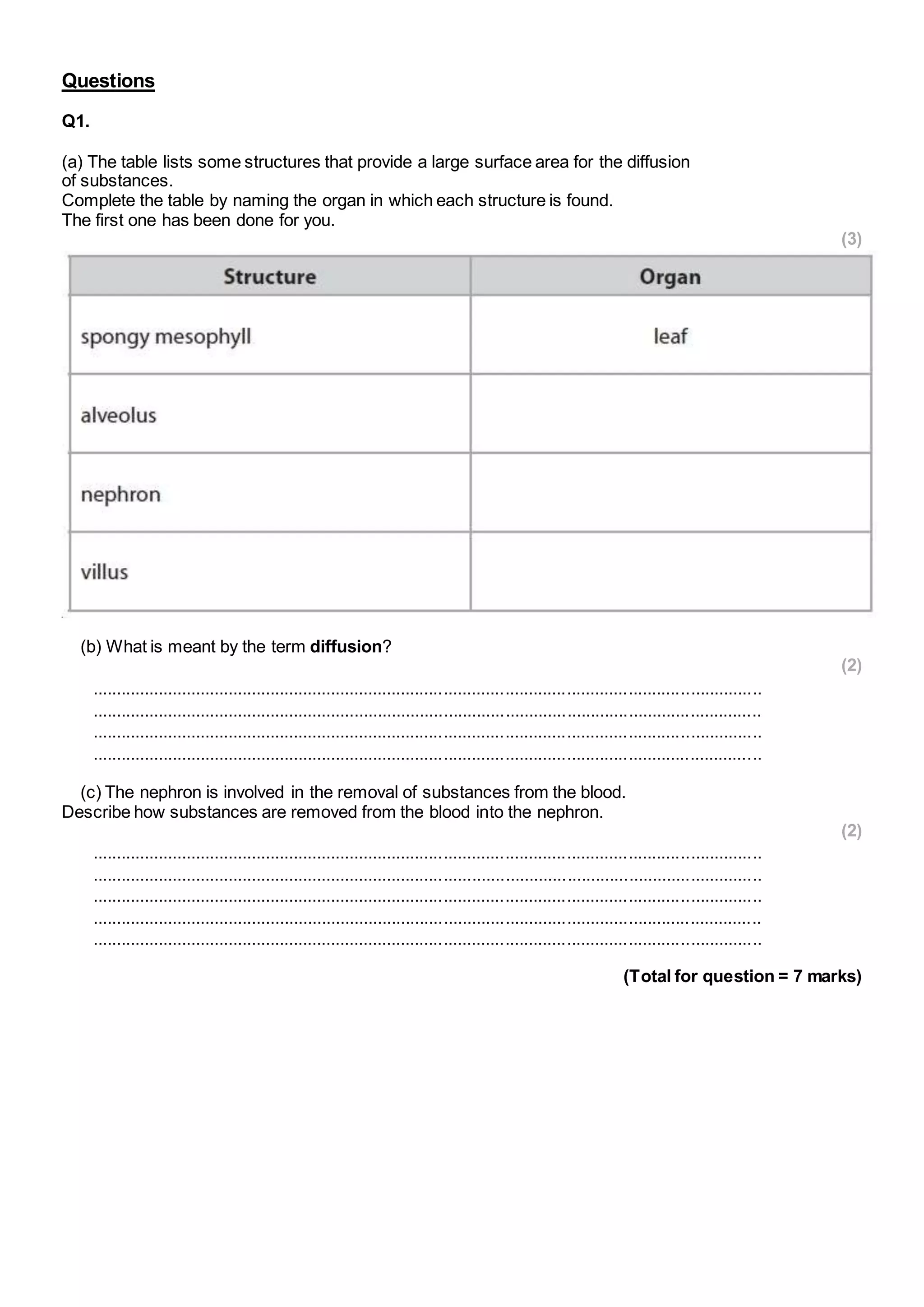 Diffusion, osmosis, and active transport practice questions | DOCX