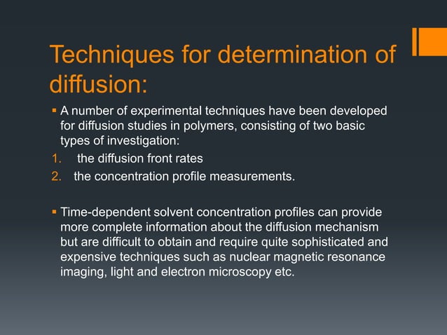 Diffusion parameters liki | PPTX | Chemistry | Science