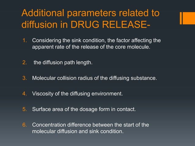 Diffusion parameters liki | PPTX | Chemistry | Science