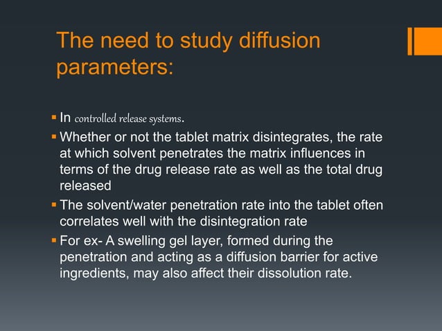 Diffusion parameters liki | PPTX | Chemistry | Science