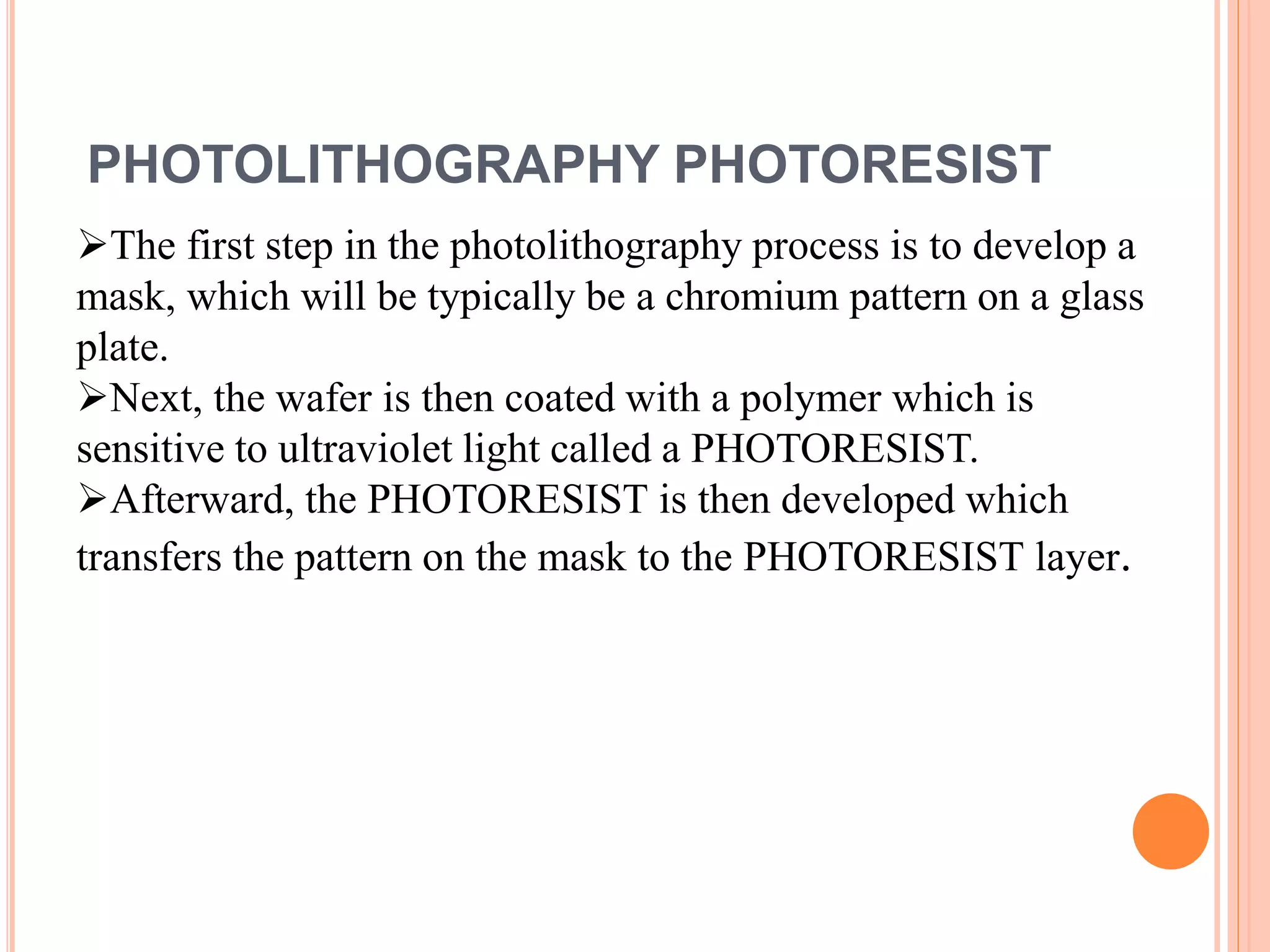 Diffusion & photolithography process for electronic device ...