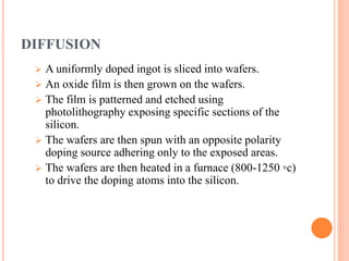 Diffusion & photolithography process for electronic device ...
