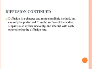 Diffusion & photolithography process for electronic device ...