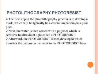 Diffusion & photolithography process for electronic device ...