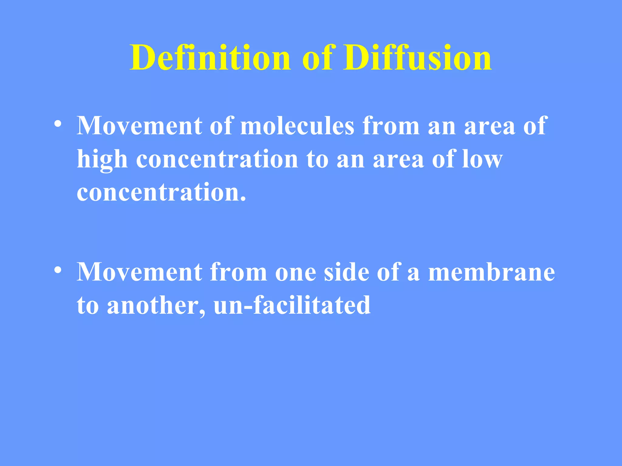 Diffusion powerpoint for summer class | PPT | Chemistry | Science