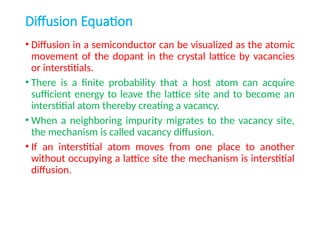 Diffusion a very important process in IC | PPT