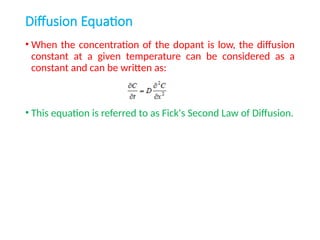Diffusion a very important process in IC | PPT