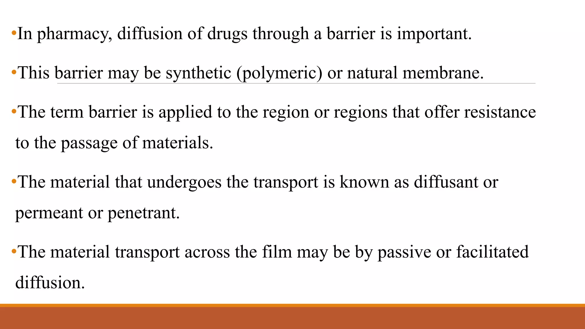 Diffusion principal in biological system(Solubility of drug Part-5) | PPTX