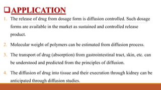 Diffusion principal in biological system(Solubility of drug Part-5) | PPTX