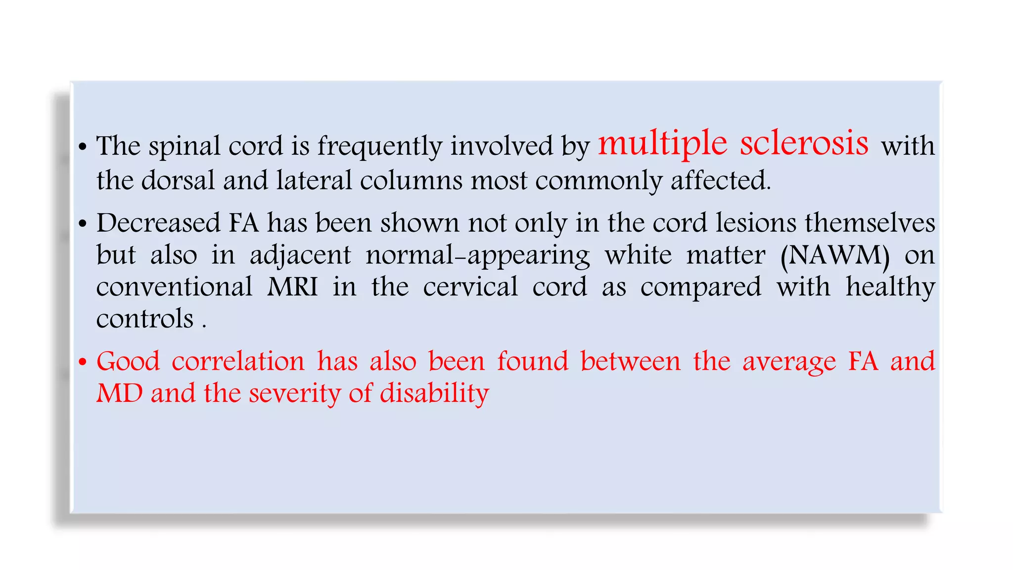 Diffusion tensor imaging in Neurology | PPTX