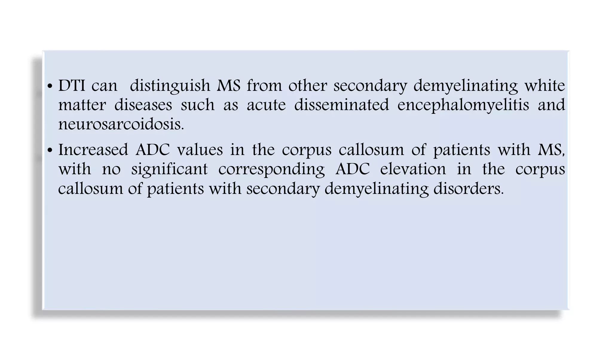 Diffusion tensor imaging in Neurology | PPTX