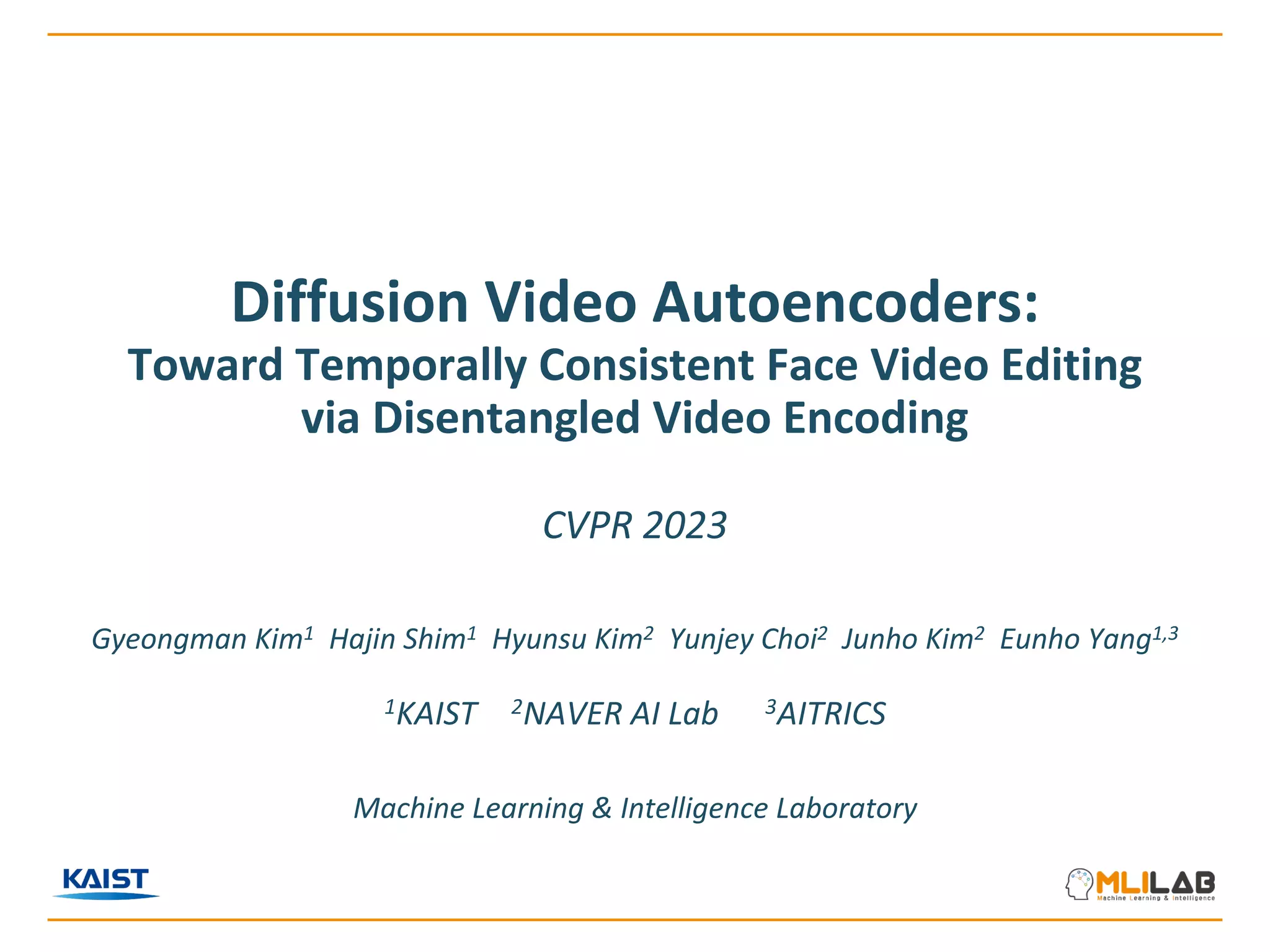 G. Kim, CVPR 2023, MLILAB, KAISTAI | PPT