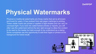 Different kinds of watermarks | PPTX