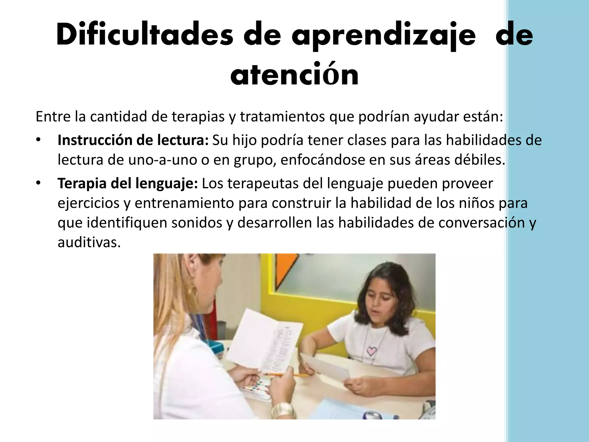 Dificultades de aprendizaje y de atención | PPT
