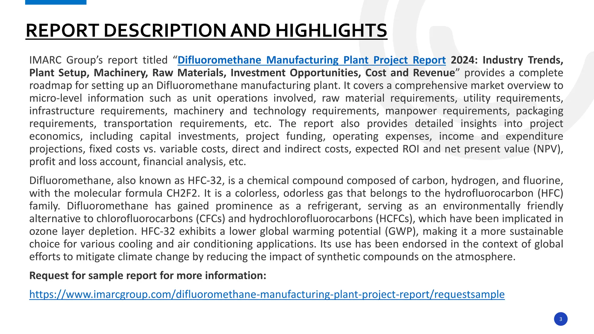 Setting Up a Successful Difluoromethane Manufacturing Unit: DPR | PPTX