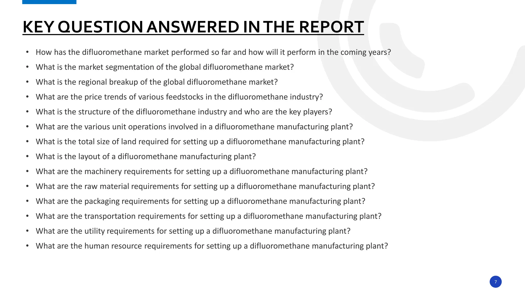 Setting Up a Successful Difluoromethane Manufacturing Unit: DPR | PPT