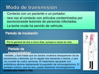 Difteria desde el punto de vista epidemiologico | PPTX
