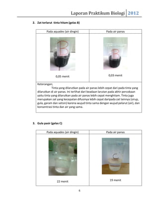 Laporan Praktikum DIFUSI | DOCX