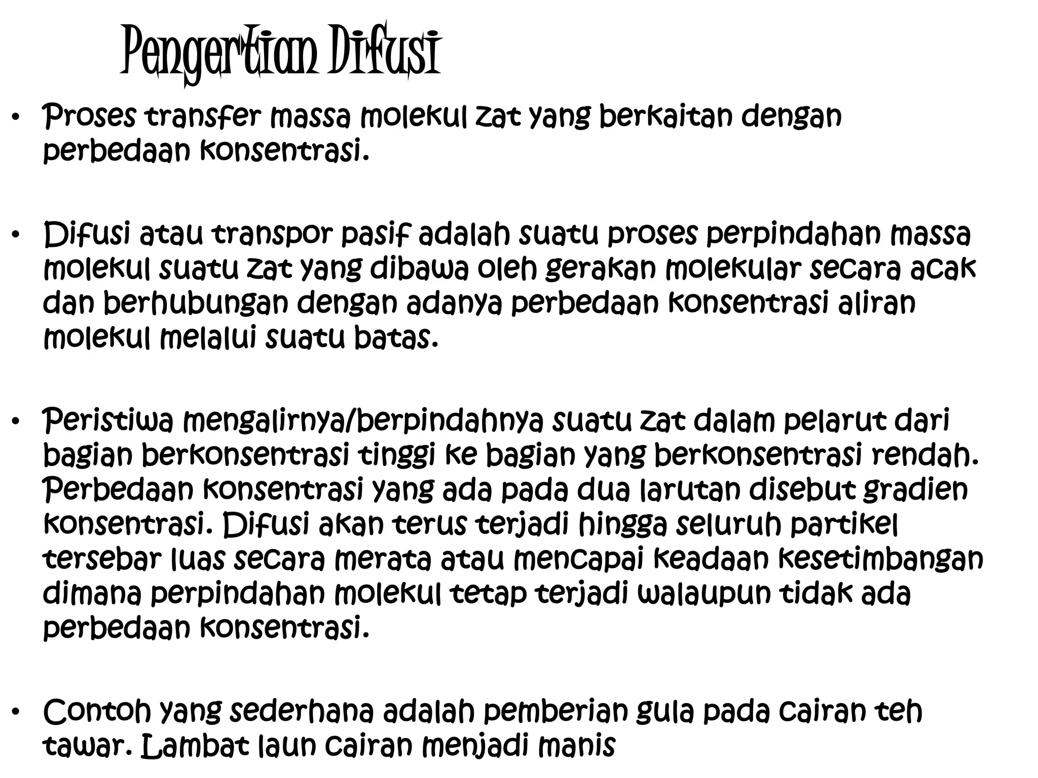 Difusi dan difusi massa tunak | PPTX