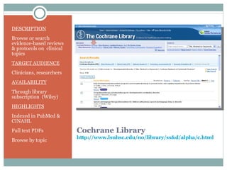 Dig Deeper: databases for Allied Health Professions | PPT | Physical Therapy | Wellness