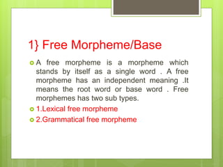 Types of Morphemes | PPTX