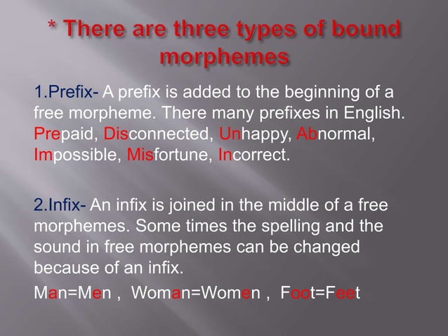 Types of Morphemes | PPTX
