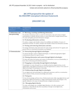 The DIGCOMP conceptual reference model (DIGCOMP 2.0) - April 2016 | PDF