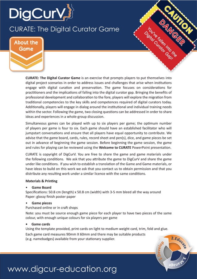 CURATE: About the game | PDF