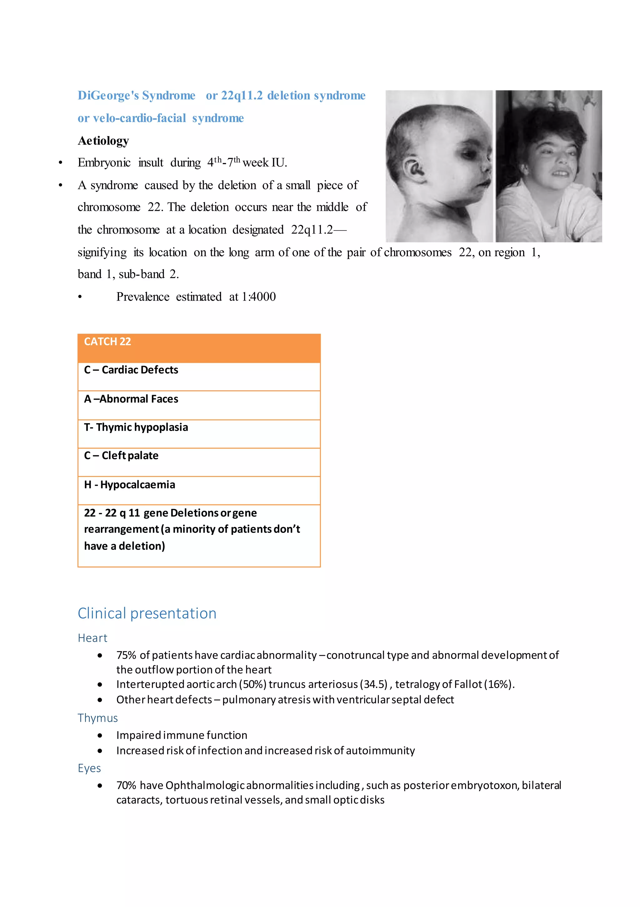 Di george syndrome for orthodontist by almuzian | DOCX | Heart and ...