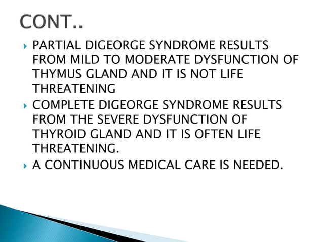 Digeorge syndrome | PPTX | Thyroid Disorders | Endocrine and Metabolic ...