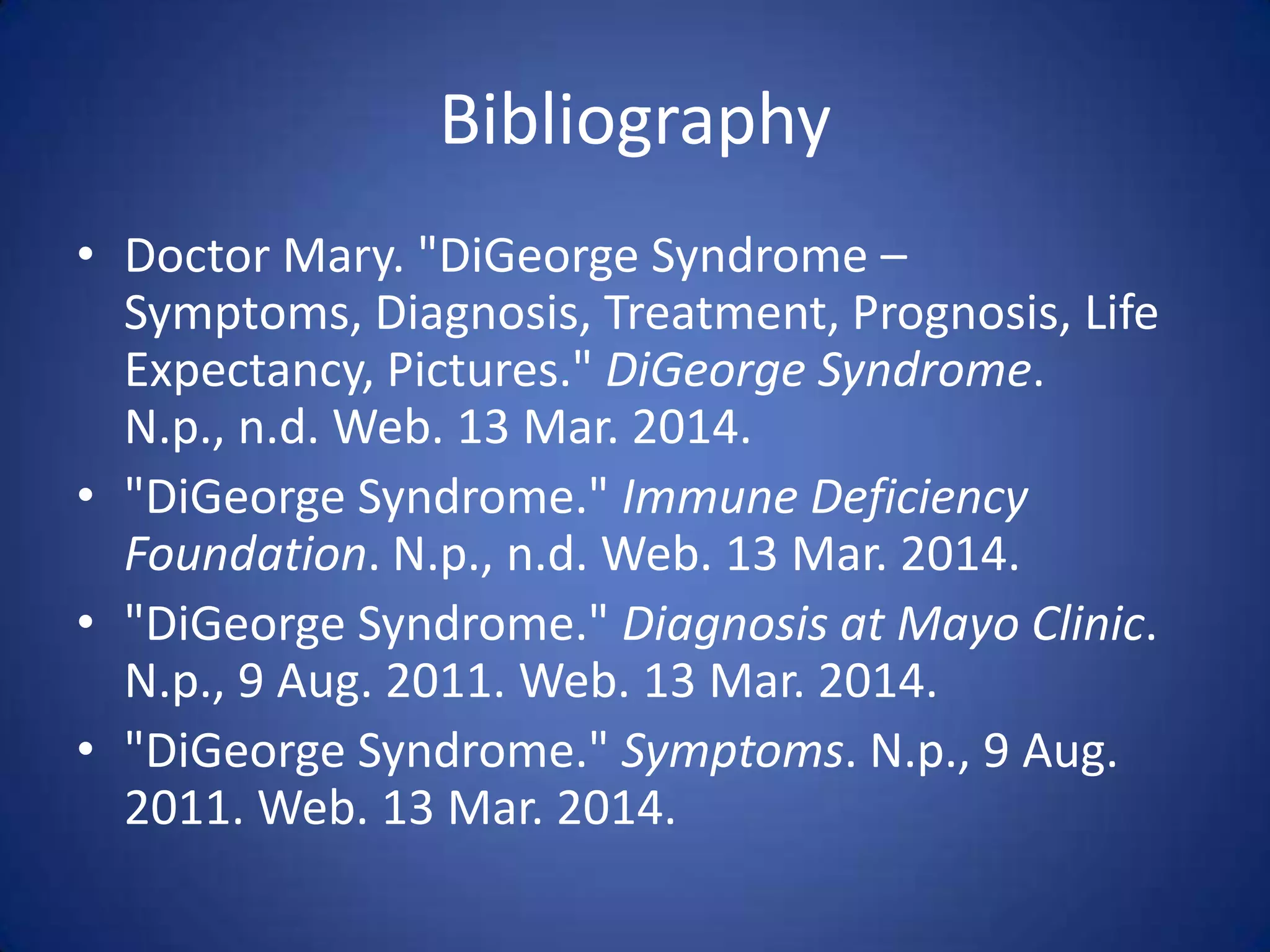 Di george syndrome (dgs) | PPTX