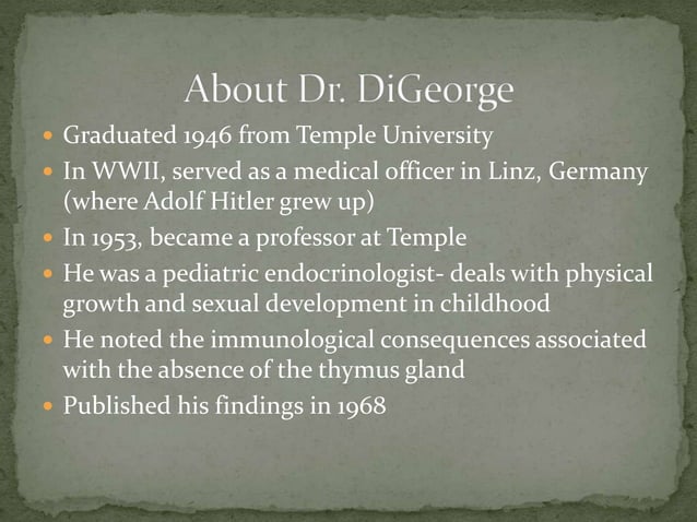 Di george syndrome ppt | PPTX