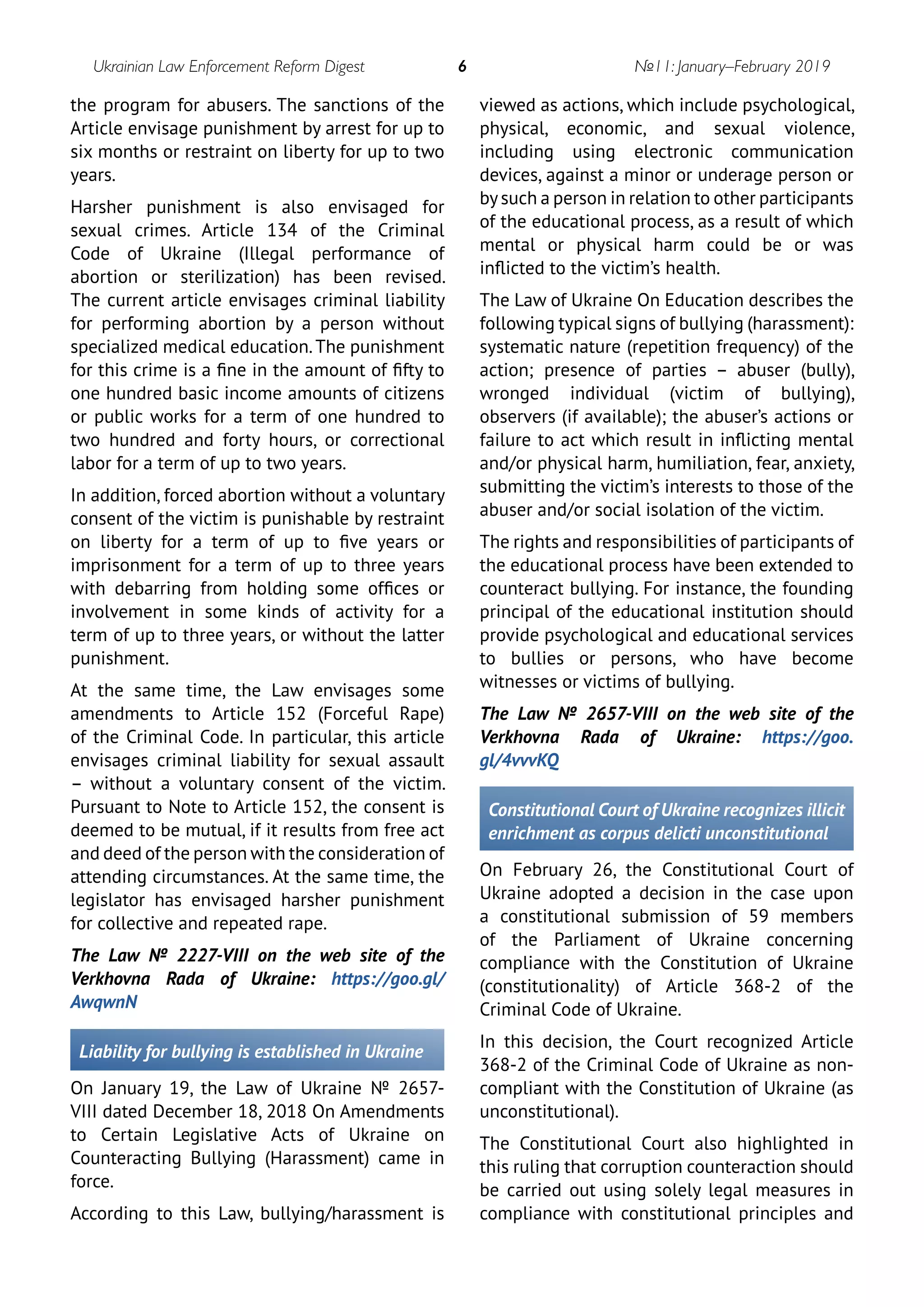 Ukrainian Law Enforcement Reform Digest #11 | PDF