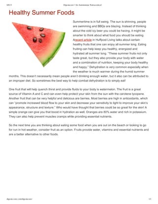 Healthy Summer Foods | PDF