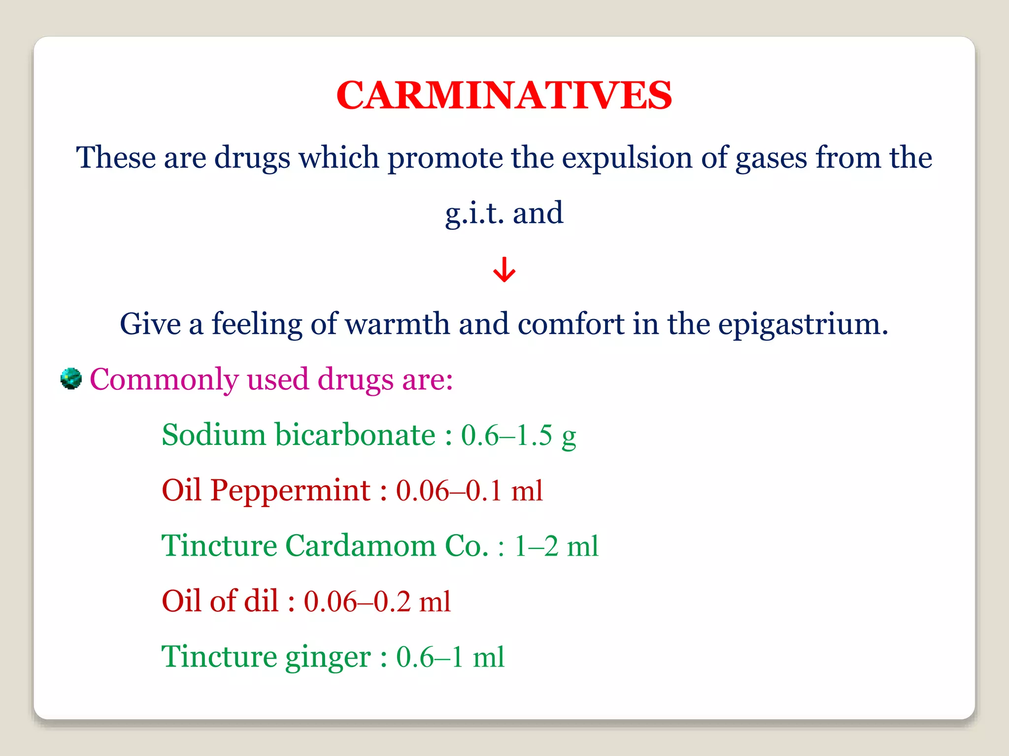 Digestants and Carminatives | PPTX