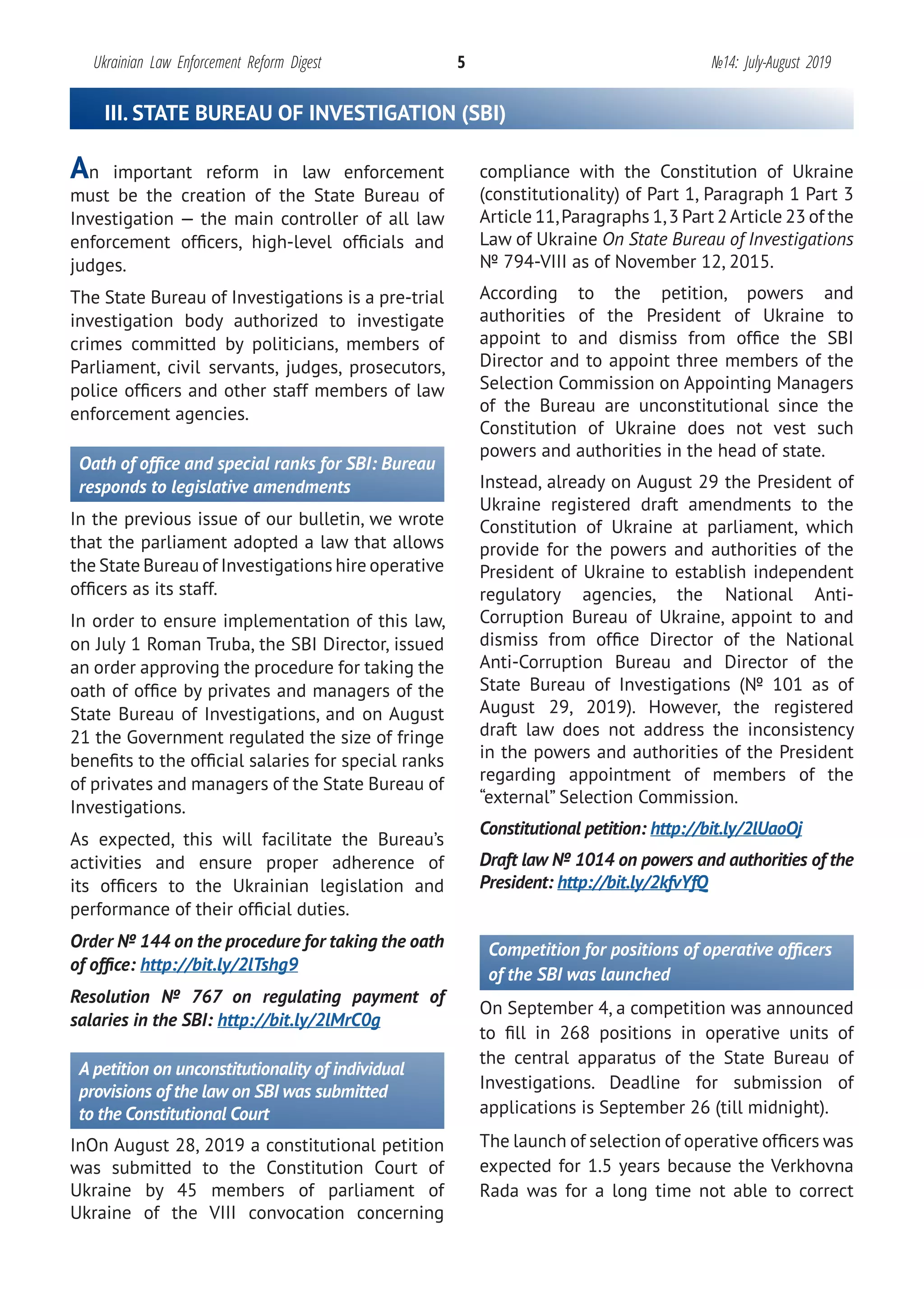 Ukrainian Law Enforcement Reform Digest №14 | PDF