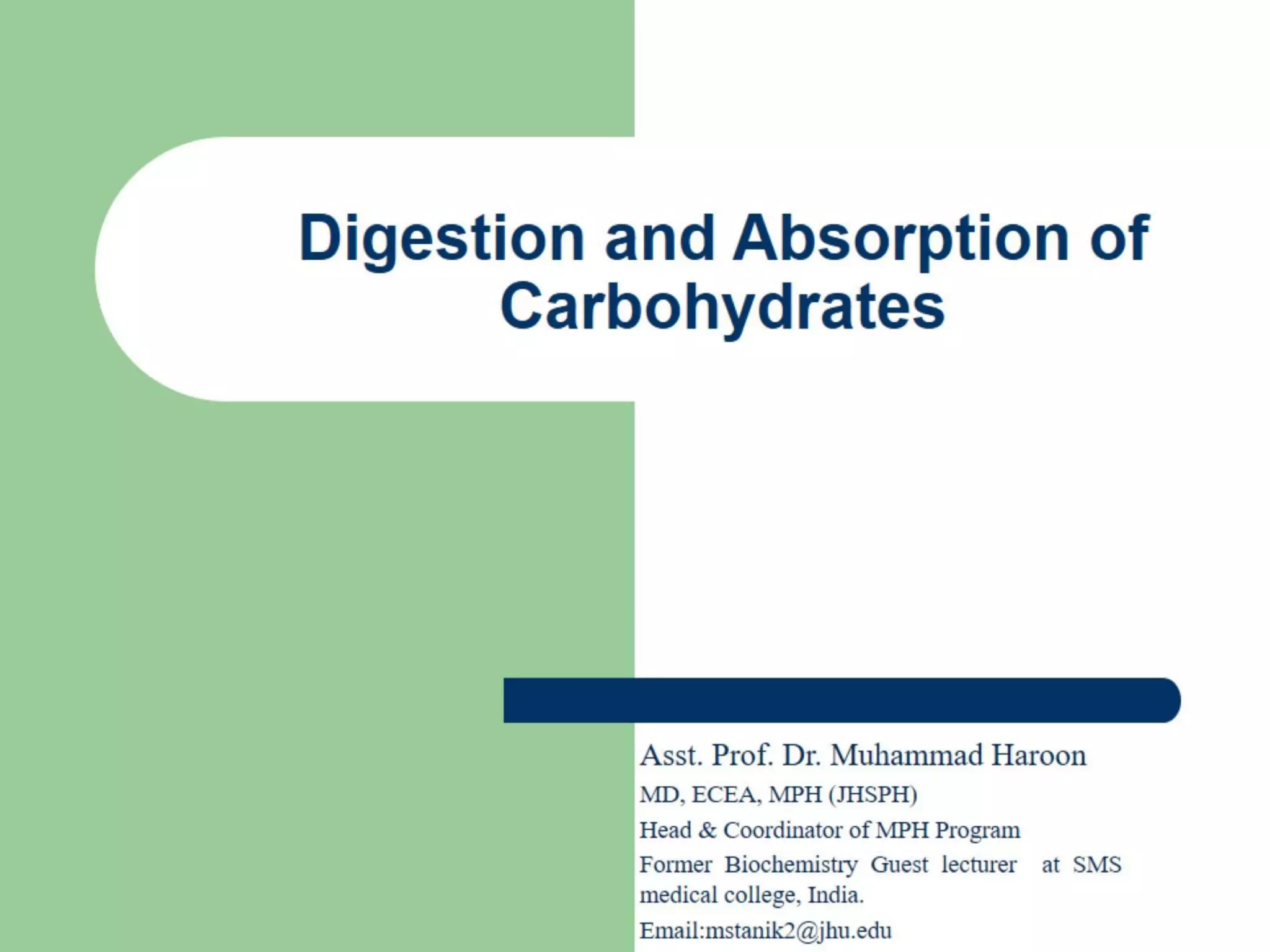 Digestion & absorption of carbohydrates | PDF