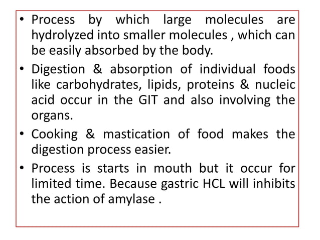 Digestion & absorption of CHO | PPTX