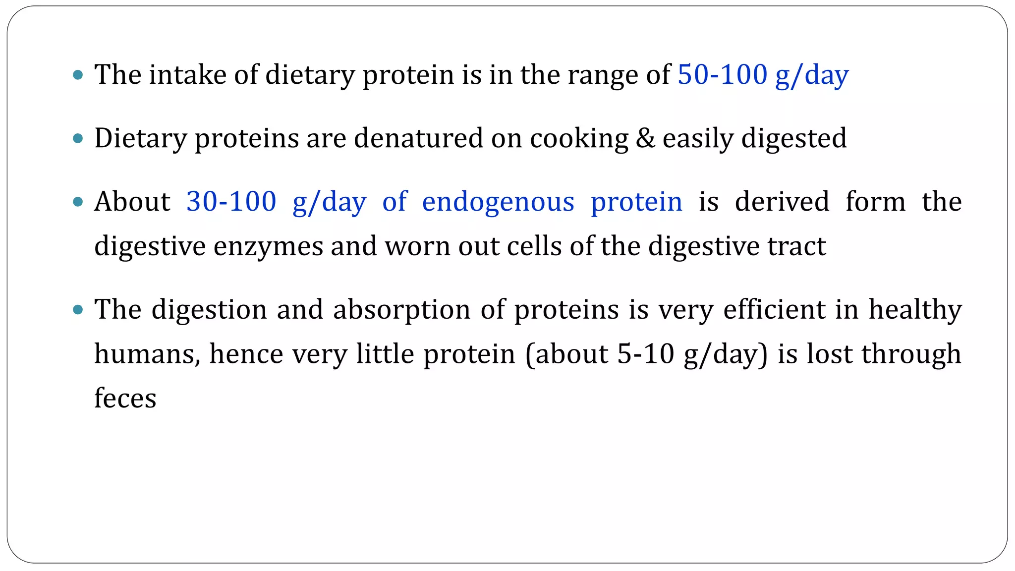 Digestion & absorption of proteins | PPTX
