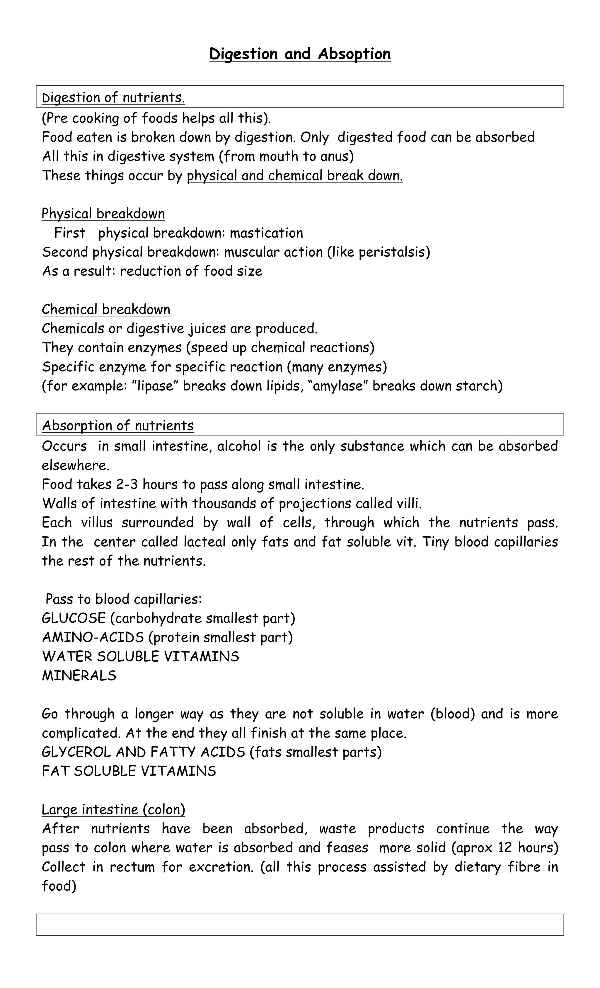 Digestion and absorption | PDF