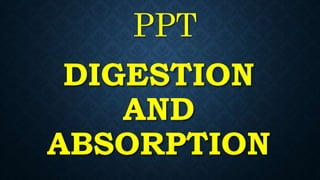 Digestion and absorption | PPTX | Digestive Disorders | Diseases and ...