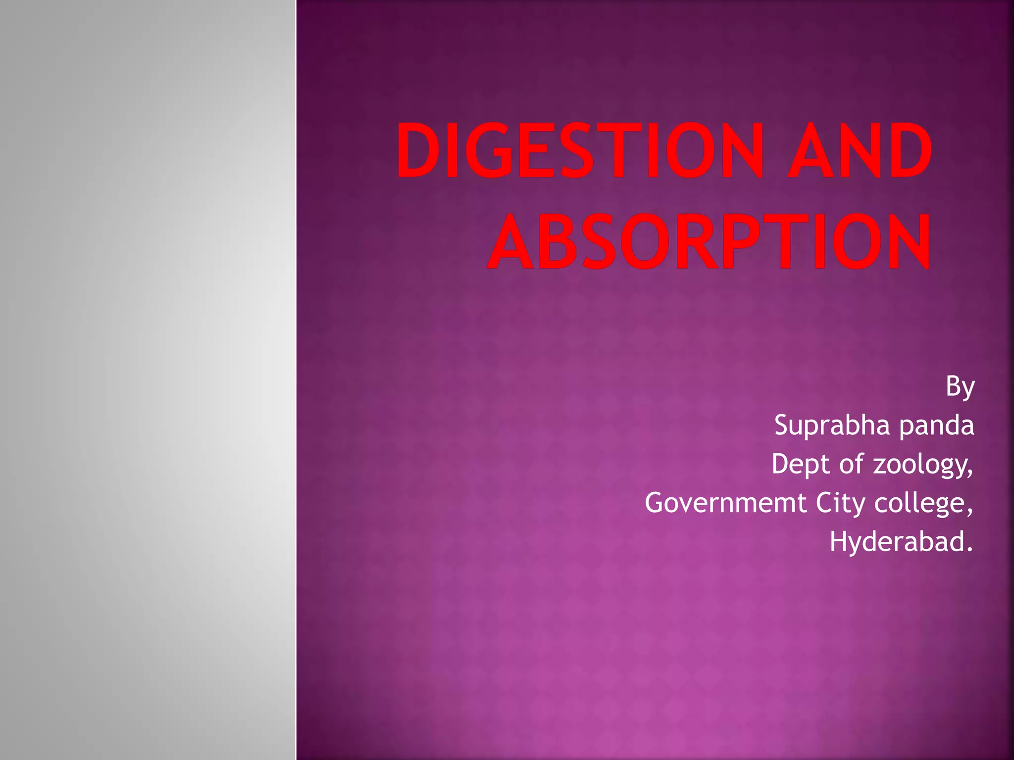 Digestion and absorption | PPT