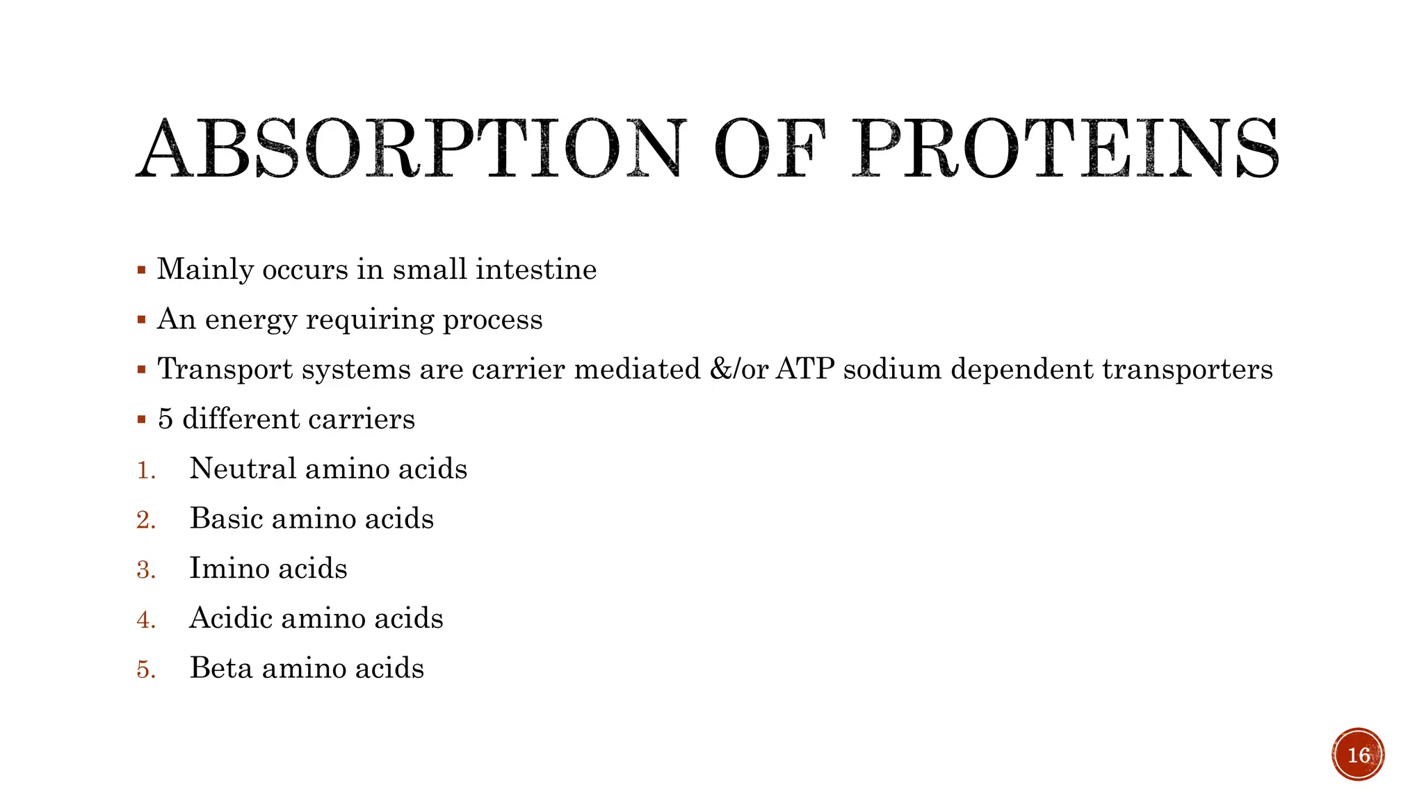 Digestion and Absorption of Proteins for Allied Health Sciences | PPTX