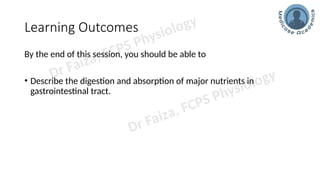 Digestion and Absorption in Gastrointestinal Tract | PPTX