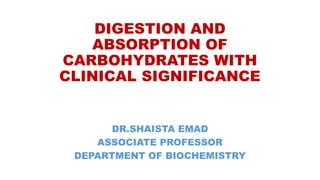 Digestion and Absorption of carbohydrates | PPTX
