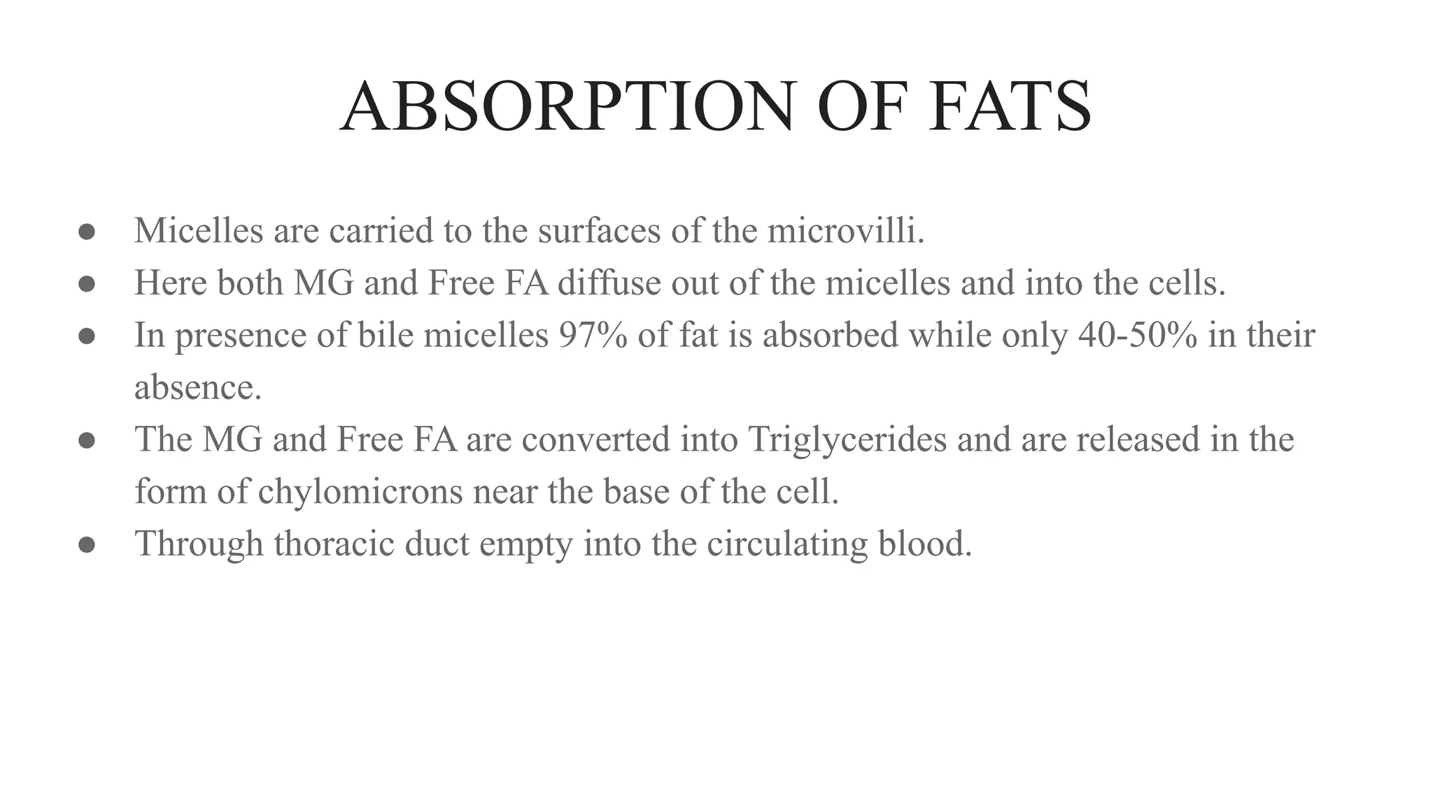 DIGESTION AND ABSORPTION OF FATS AND ITS APPLIED | PDF